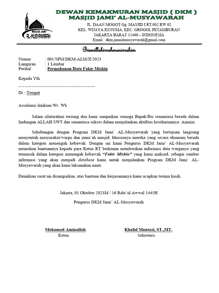 Surat Edaran Fakir Miskin - Edit | PDF