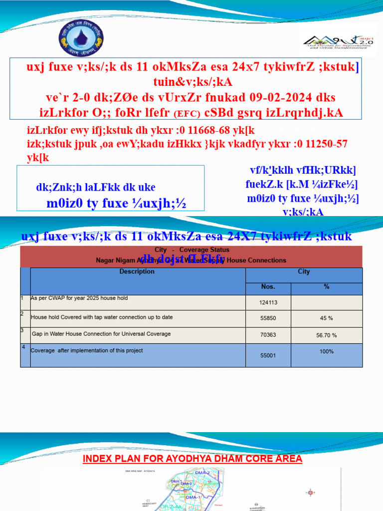 Ayodhya 24x7 11 Wards PPT Efc | PDF | Hydraulic Engineering | Financial Accounting
