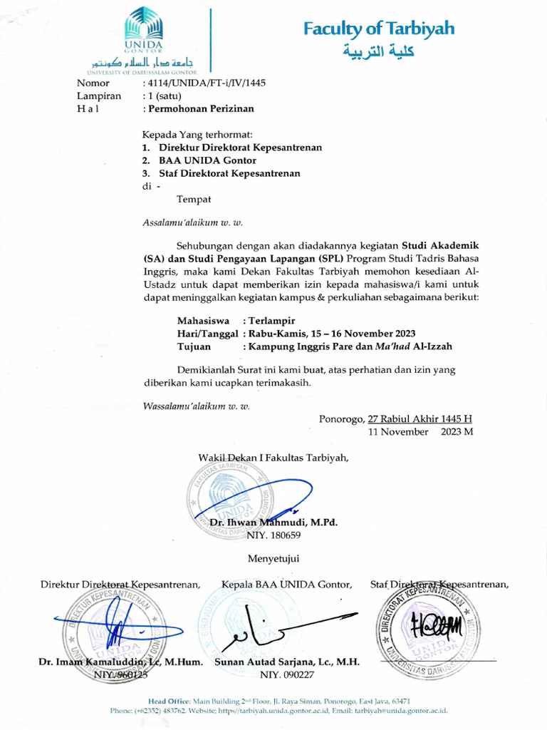 Surat Izin DKP Dan BAA (SA - SPL) | PDF