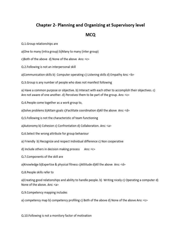 Chapter 2 - Plan MCQ | Download Free PDF | Cognition | Psychology