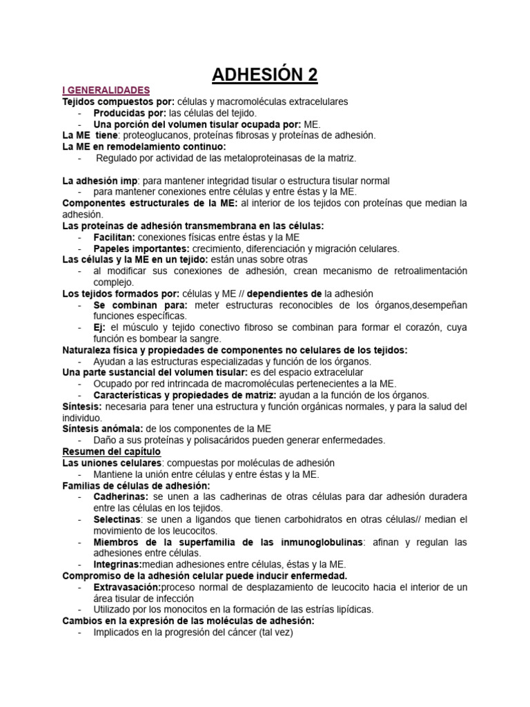 Adhesión Celular y Matriz Extracelular | PDF | Membrana celular | Integrina