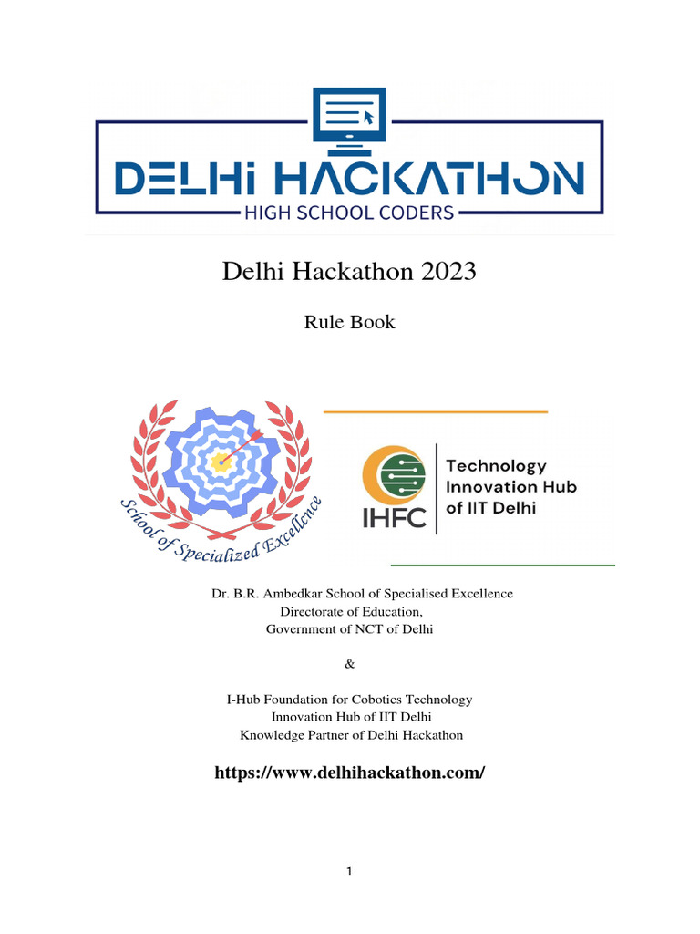 Delhi Hackathon 2023 Rules Guide | PDF | Computer Programming | Java Script