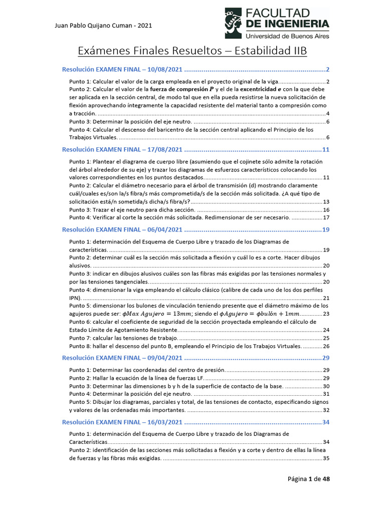 Resoluciones de Final - E IIB | PDF | Viga (Estructura) | Doblar