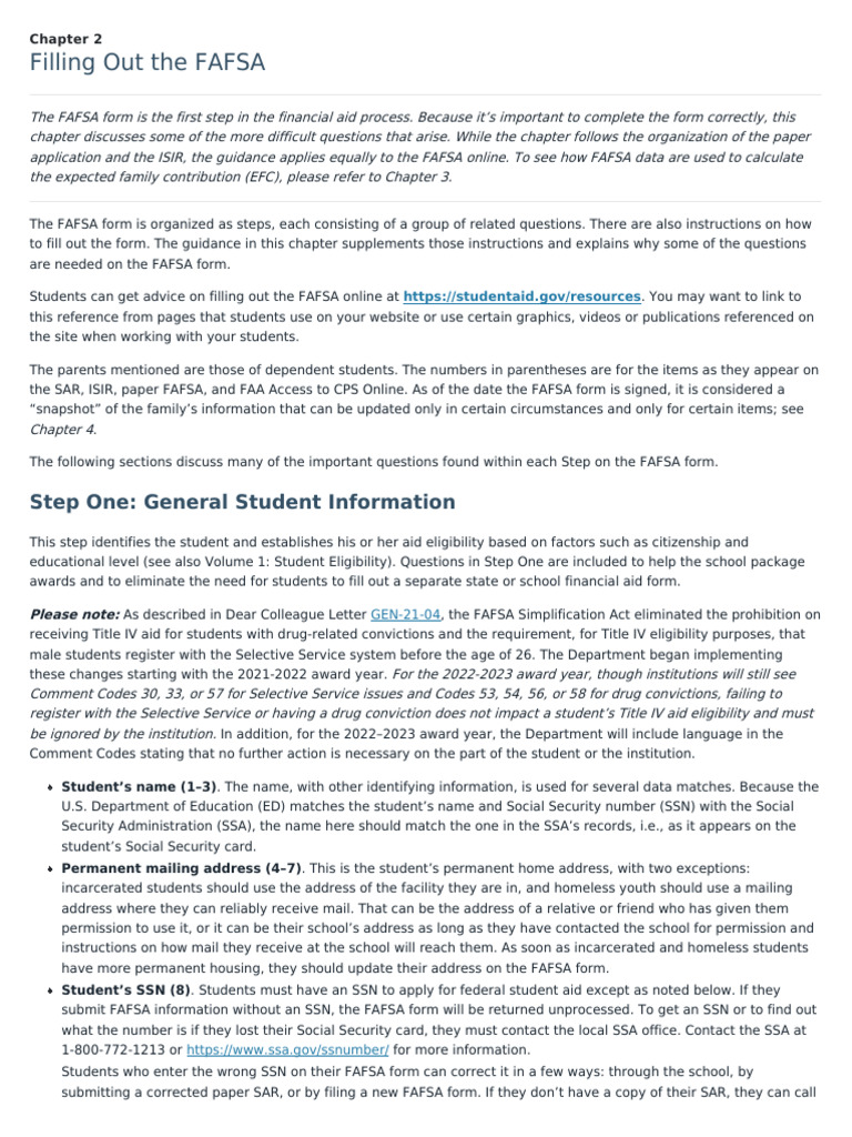 Filling Out The FAFSA | PDF | Social Security Number | Irs Tax Forms