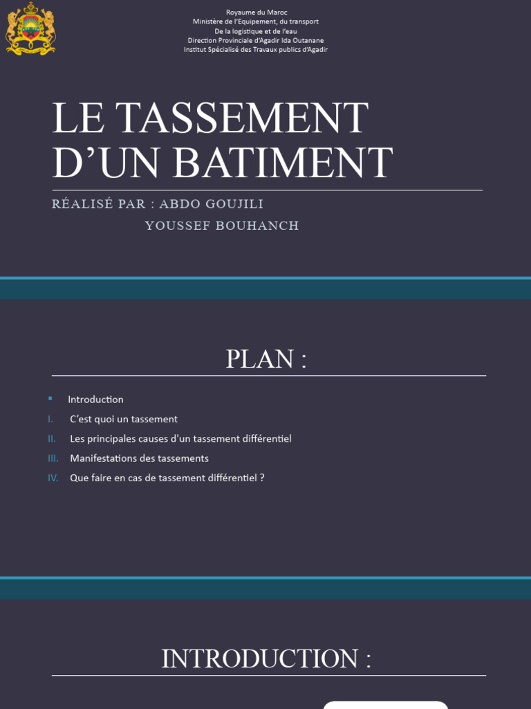 Tassement Différentiel : Causes et Solutions | PDF | Fondation ...