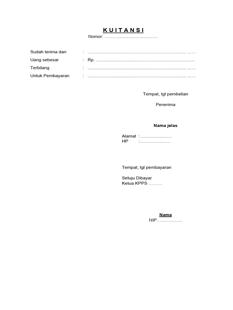 Format Kwitansi DN.08 | PDF