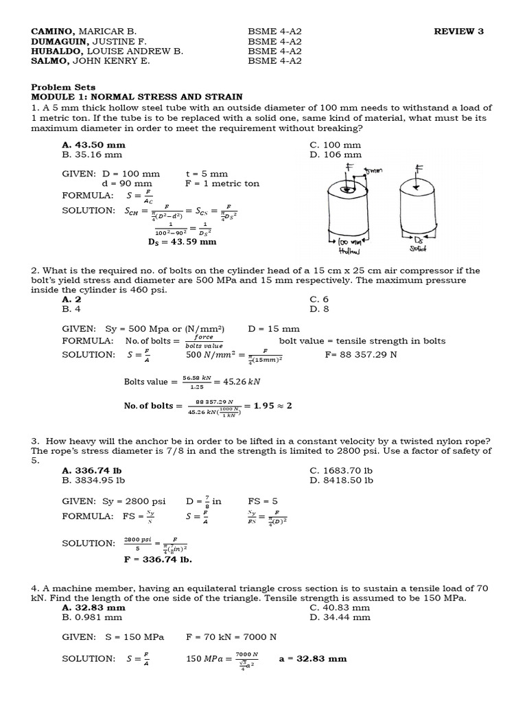 Stress Calculations in Structural Elements | PDF | Deformation ...