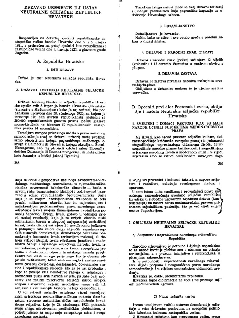 Radicev Ustav NSR Hrvatske | PDF