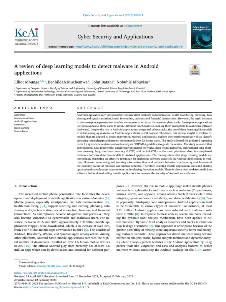 Deep Learning for Android Malware Detection | PDF | Deep Learning | Malware