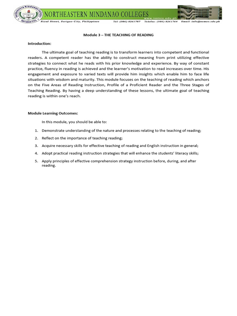 Areas of Reading Instruction | PDF | Phonics | Reading Comprehension