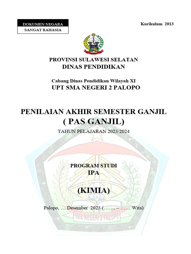 Format Naskah Soal (Pas) 2023-2024 | PDF