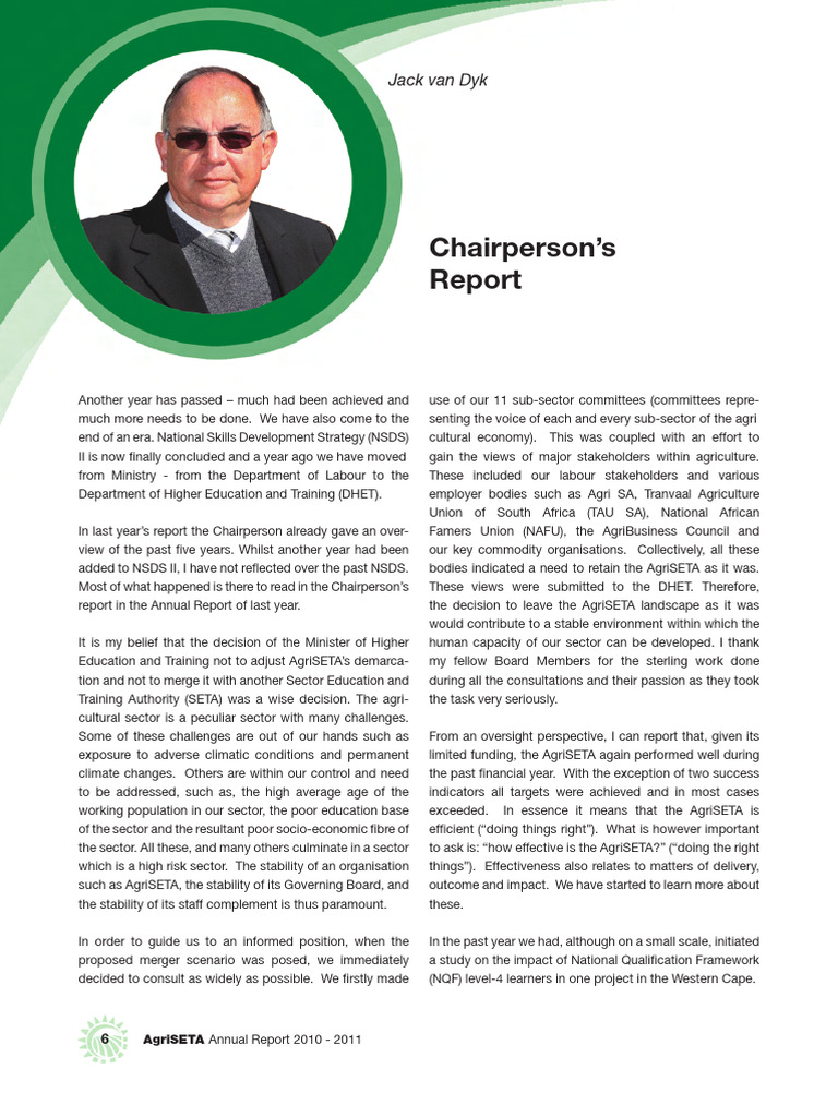 2 Chairperson S Report 2010-2011 English | PDF | Business