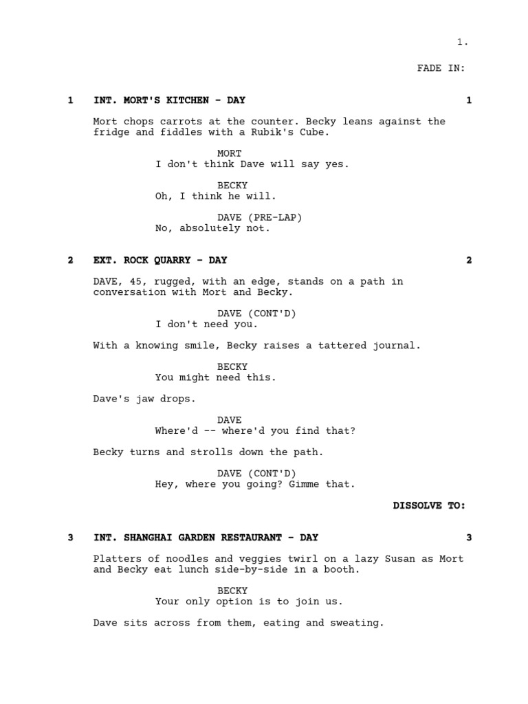 Screenplay Format Sample | PDF