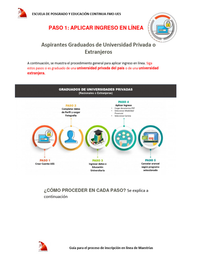 Guía de Inscripción en Línea Maestrías | PDF