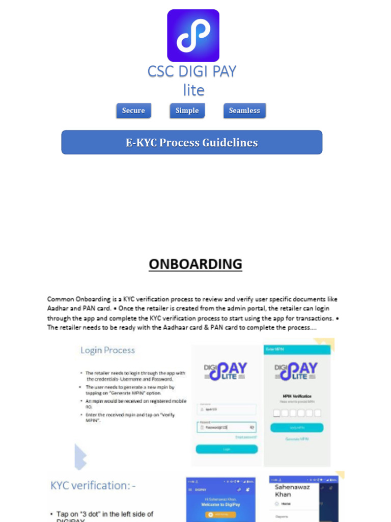 Digipay Lite and CSC VLE Registration Proccess | PDF