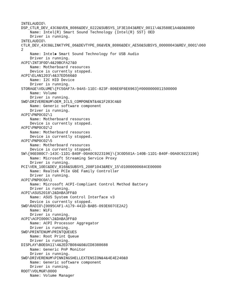 Dev List | PDF | Device Driver | Usb