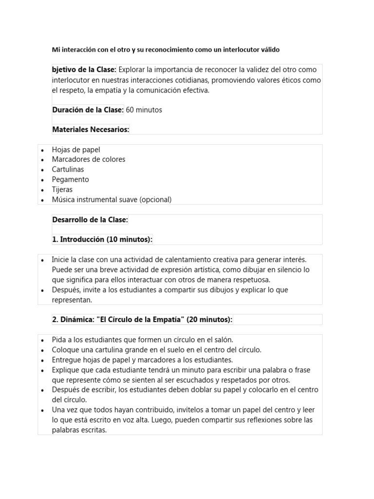 Reconocimiento del Otro en Interacción | PDF