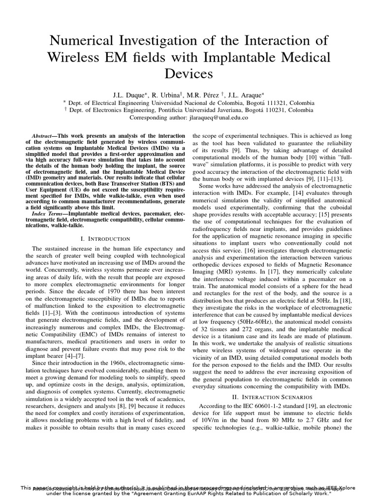 Numerical Investigation of The Interaction of Wireless EM Fields With ...