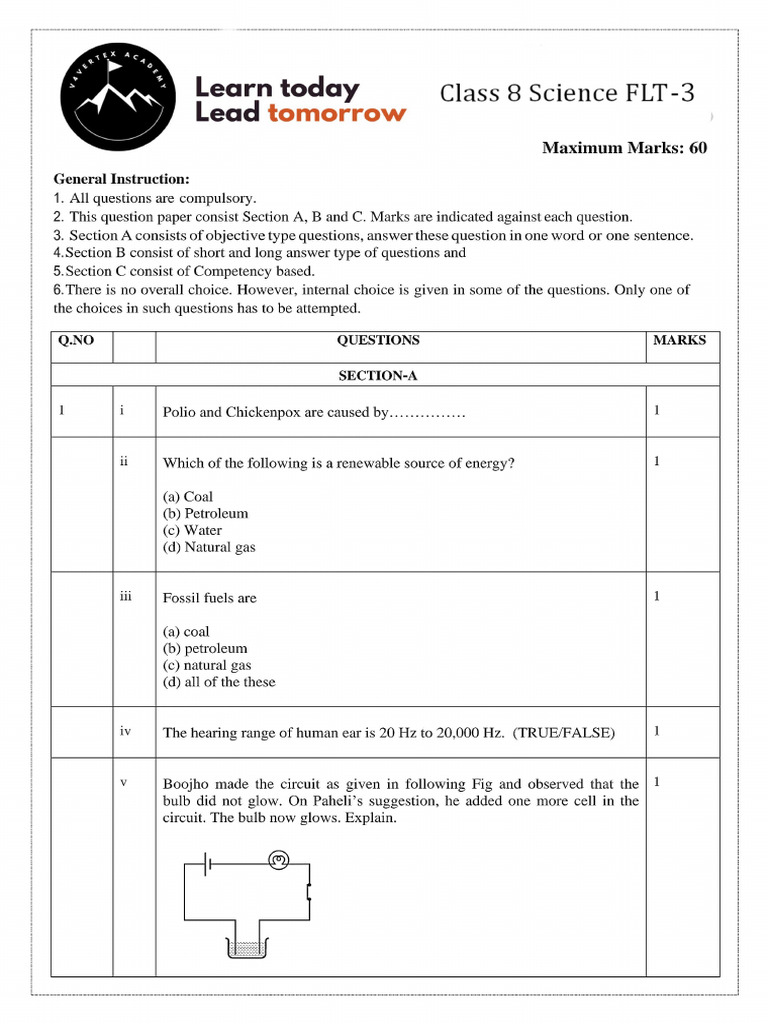 8 - Science FLT 2 2023 | PDF