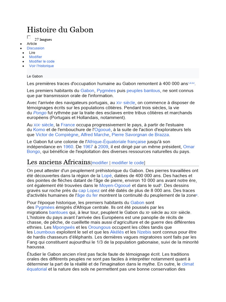 Histoire Du Gabon | PDF