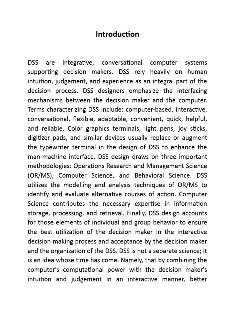 Decision Support System | PDF