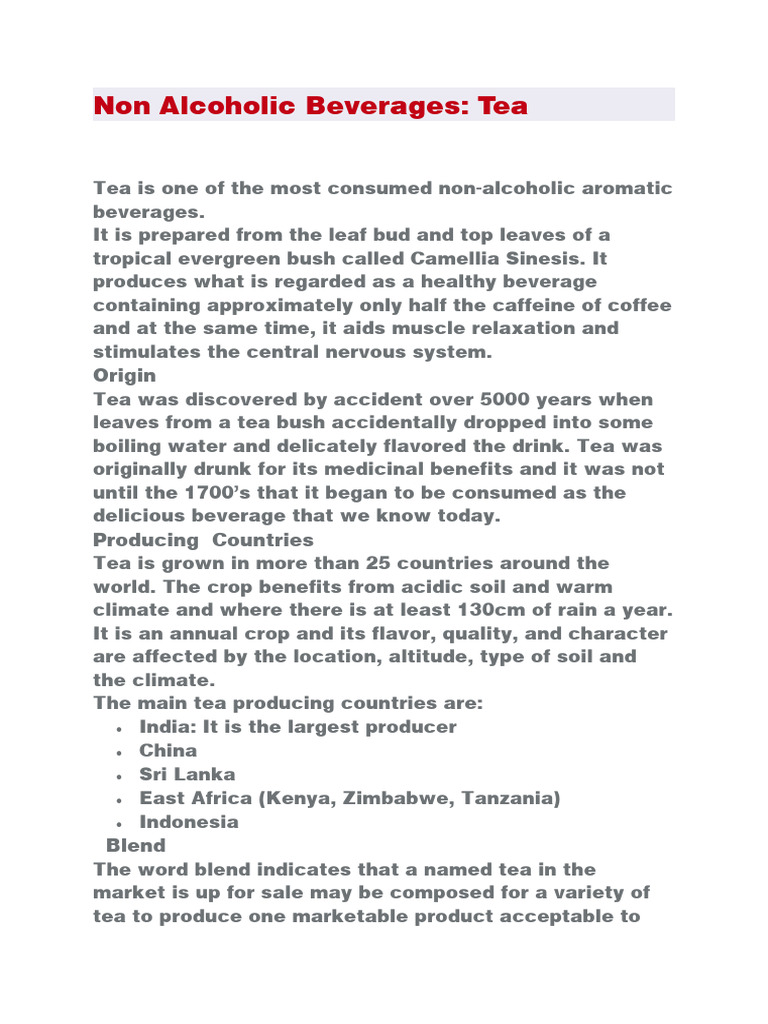 Tea | PDF | Tea | Drink