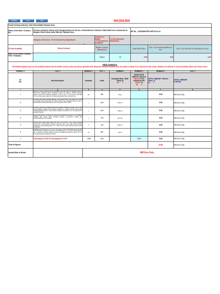 BOQ CoalIndia | PDF | Electrical Engineering | Electricity