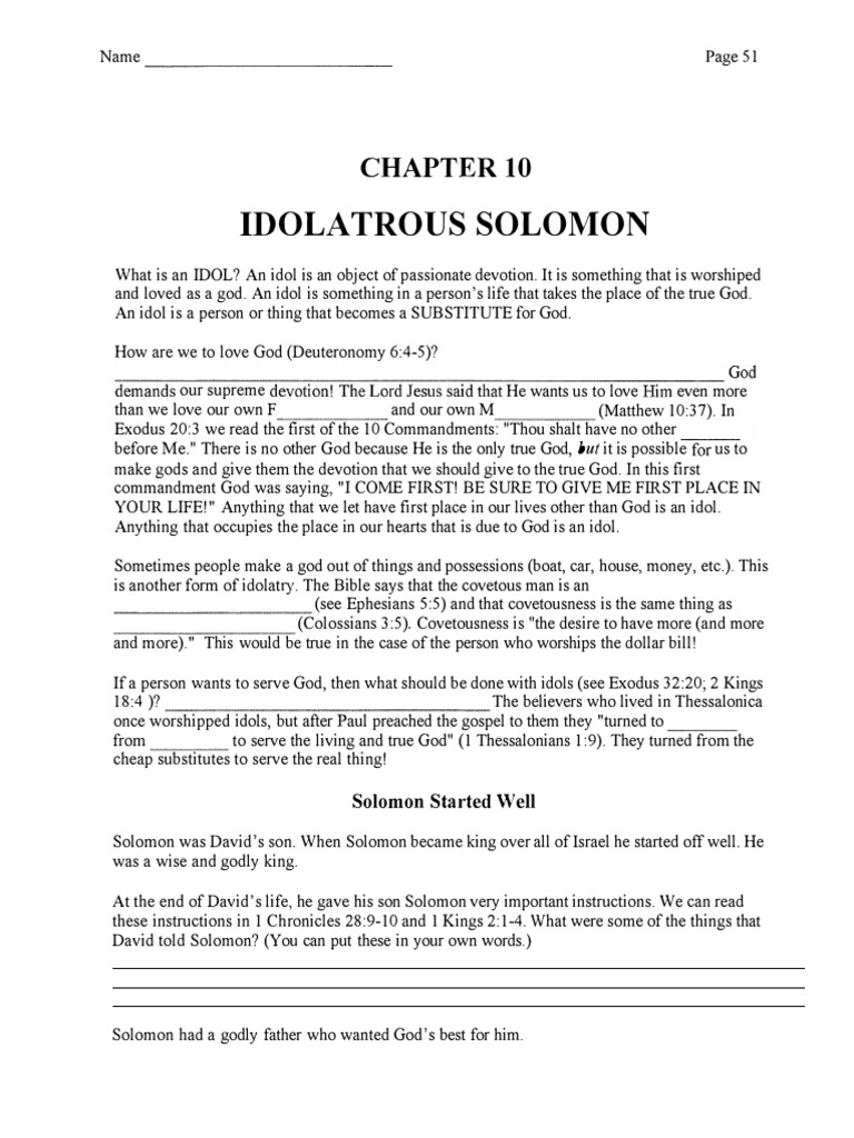 13 BC 10 | Download Free PDF | Books Of Kings | Solomons