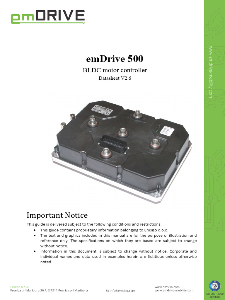 Emdrive 500 Datasheet V2 6 | Download Free PDF | Electric Motor ...
