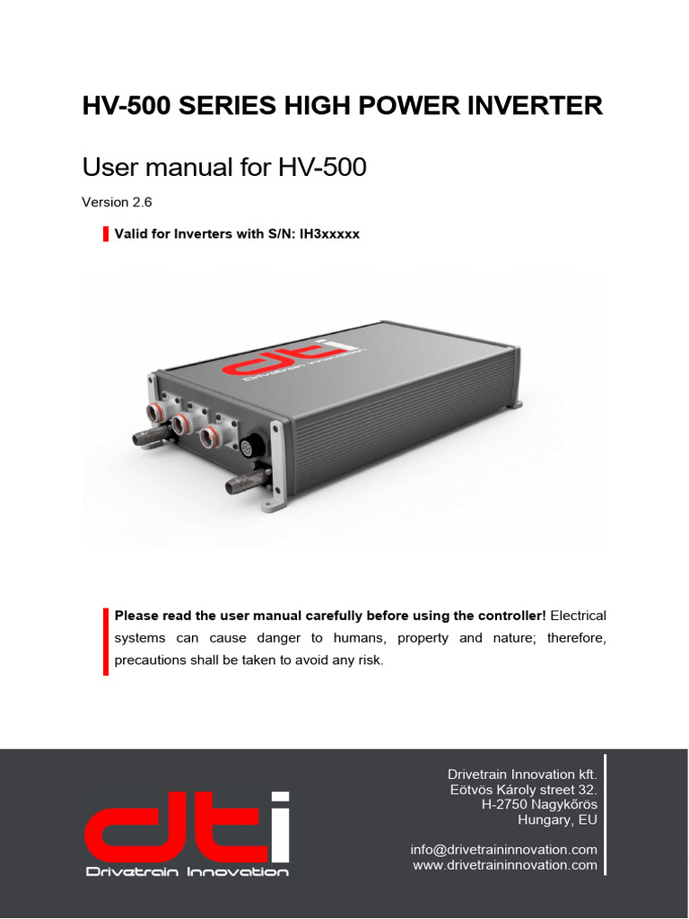 HV-500 - User - Manual - V2.6 - FOR IH3XXXXX | PDF | Power Inverter ...