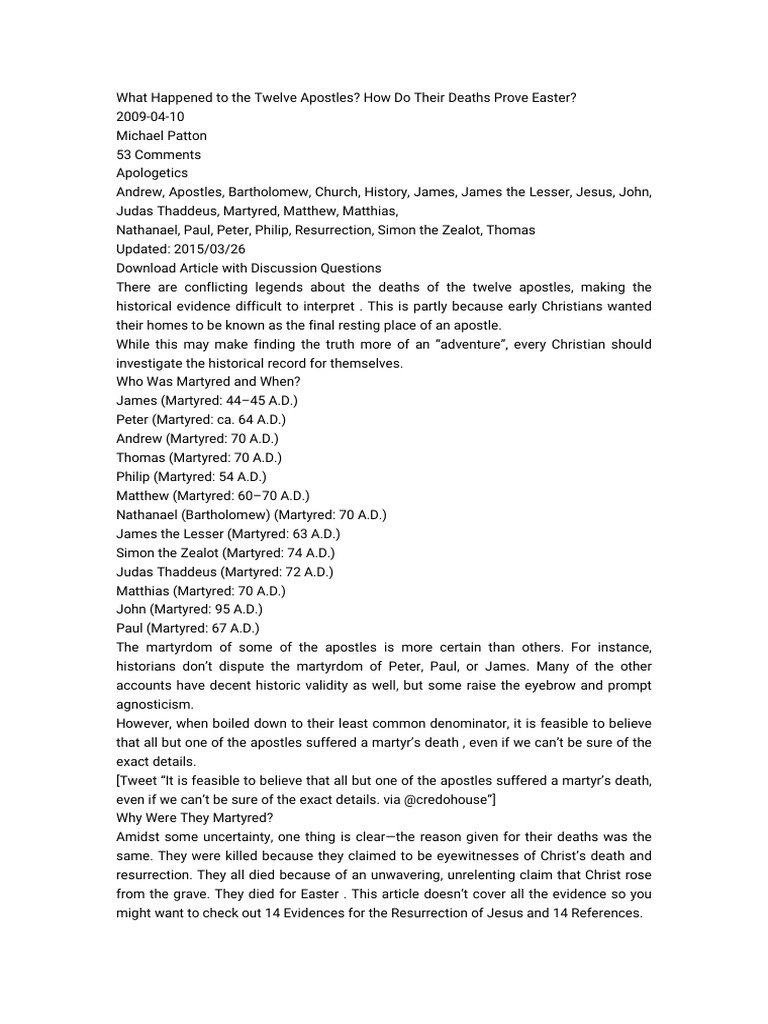 Easter Apostles | PDF | Jesus | Saint Peter