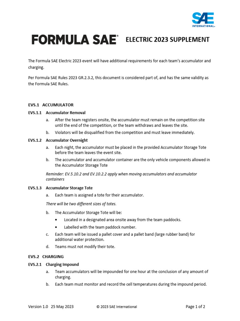 FSAE Electric Supplement | PDF