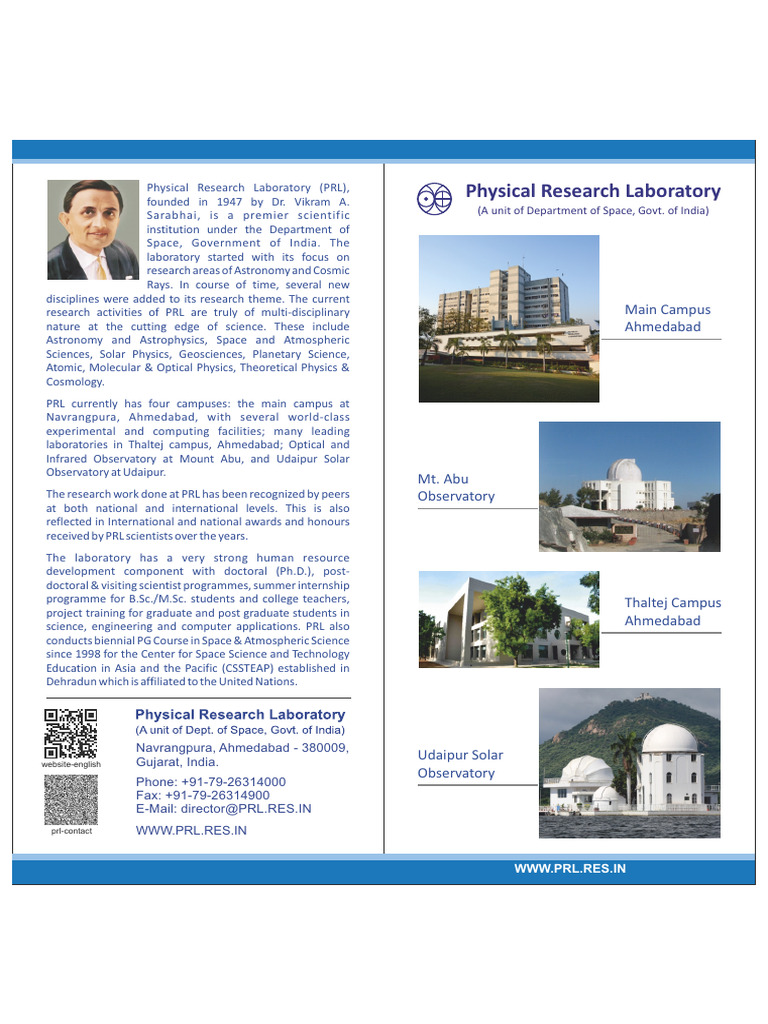 PRL Brochure | PDF | Stars | Astronomy PRL Brochure | PDF | Stars | Astronomy