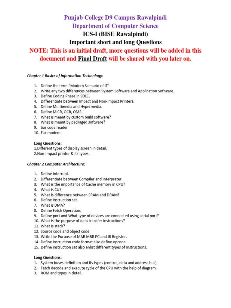 BISE RWP CS-I Questions | PDF | World Wide Web | Internet & Web