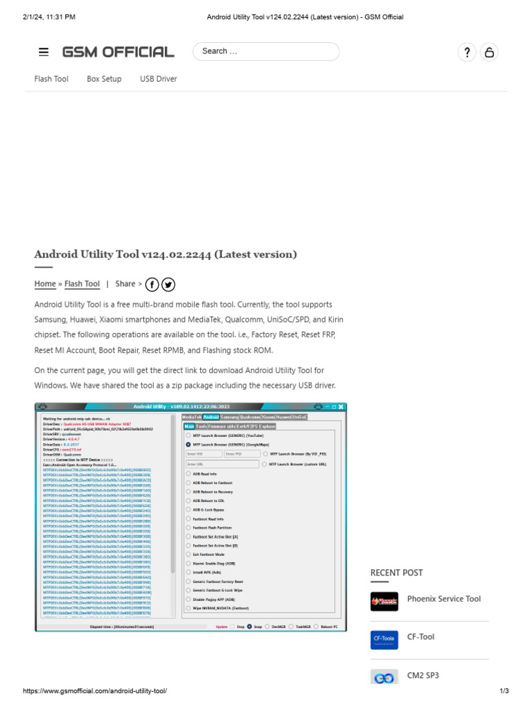 Android Utility Tool v124.02.2244 (Latest Version) - GSM Official | PDF ...