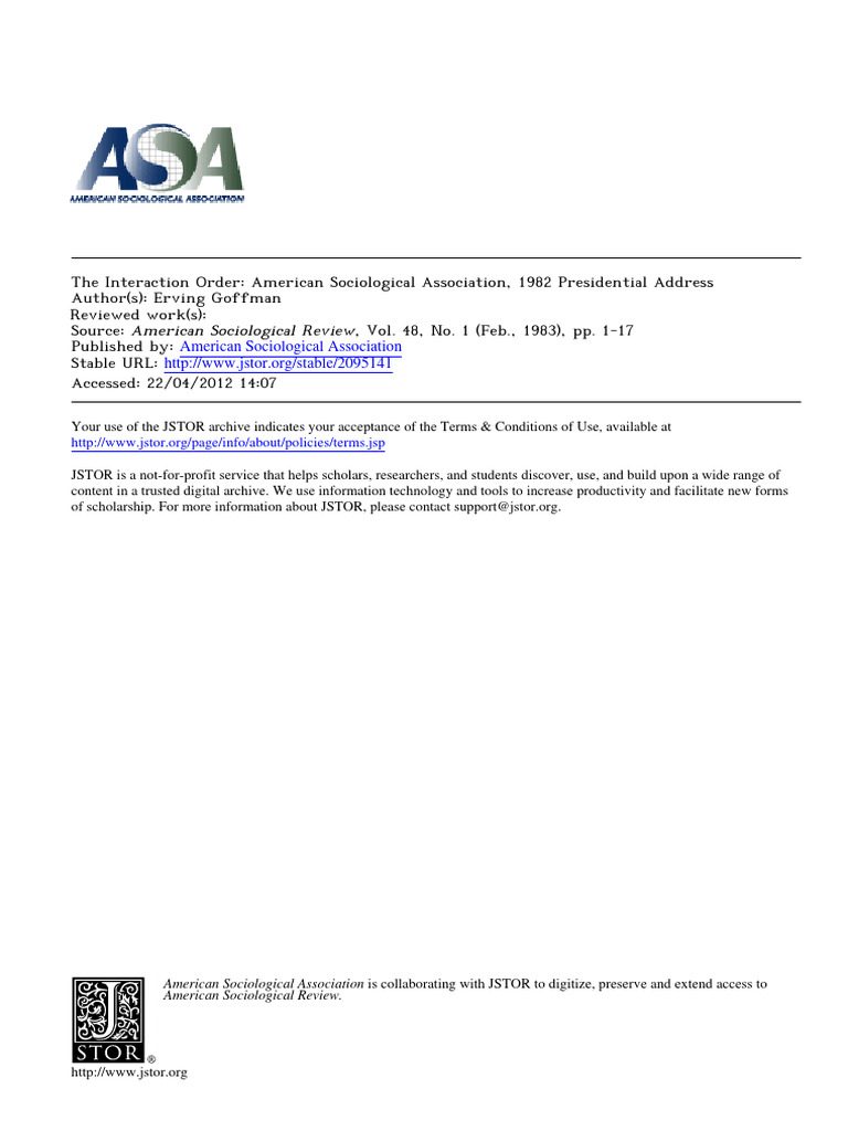 The Interaction Order | PDF