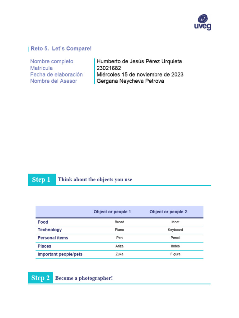 Pérez_Humberto_let's_compare | PDF | Cuisine | Foods