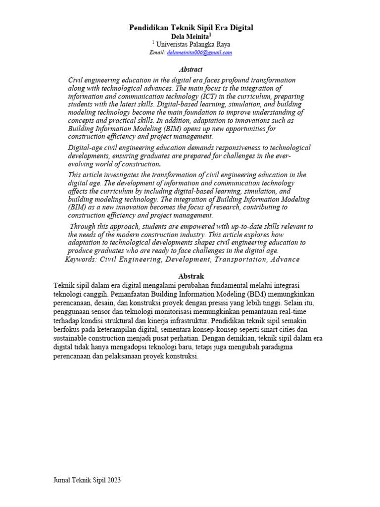 Artikel Peran Teknik Sipil Dalam Pembangunan Infrastruktur Transportasi ...