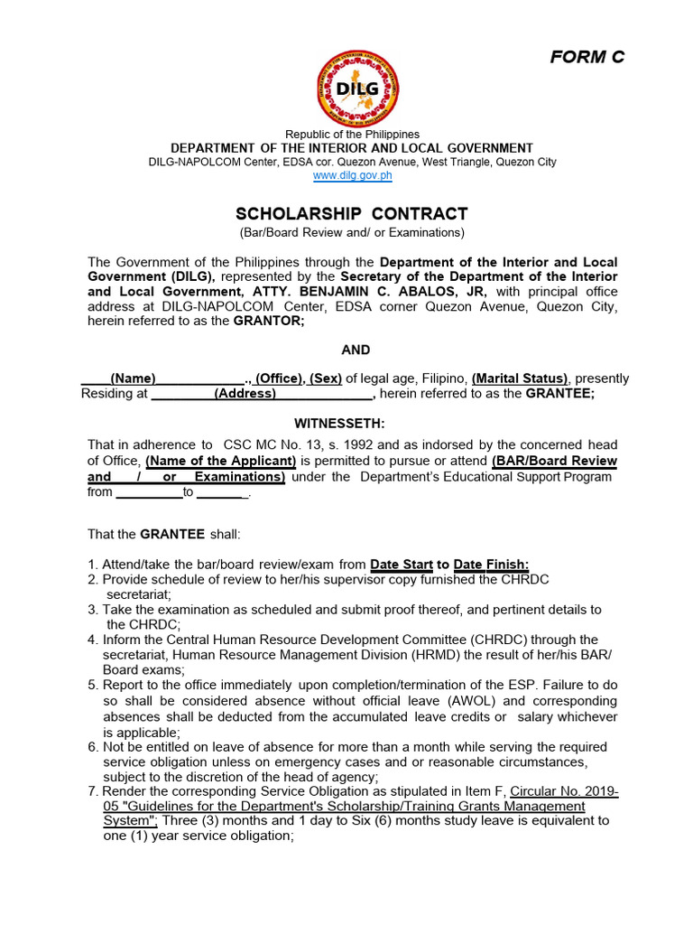 Scholarship Contract | PDF | Justice | Crime & Violence