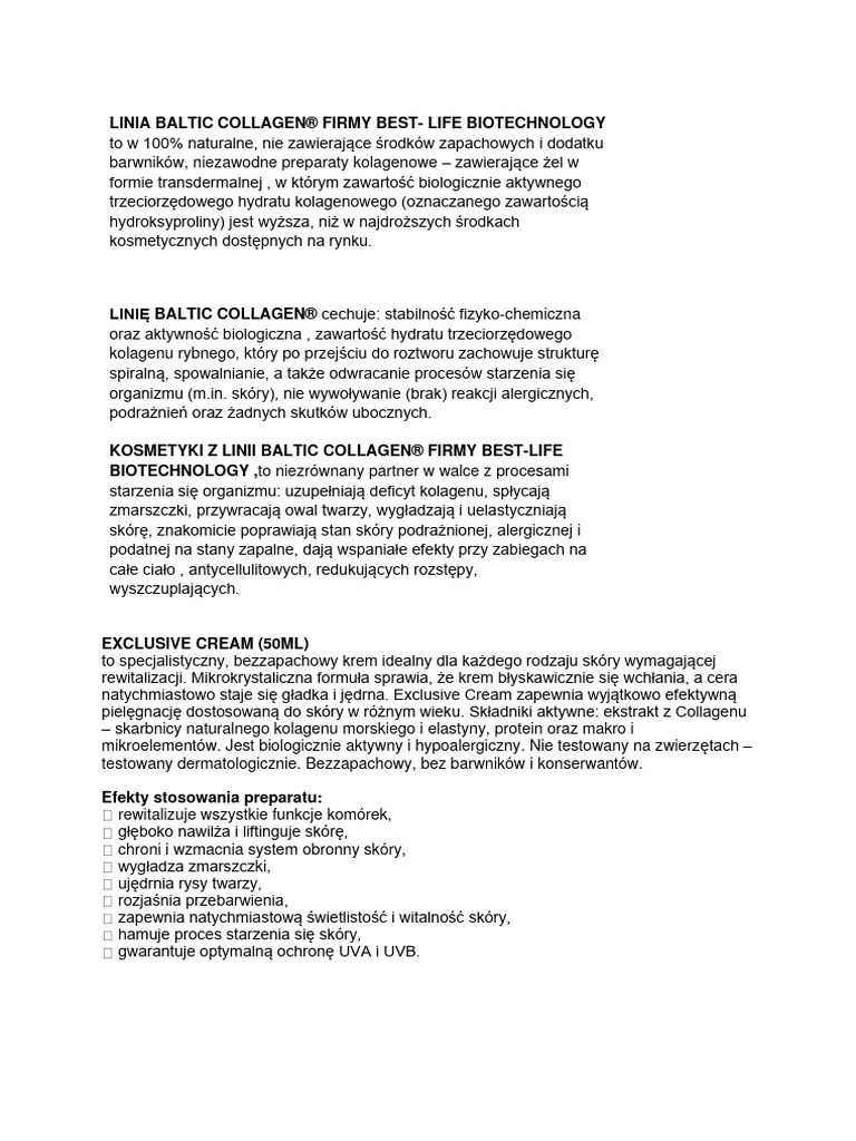 Linia Baltic Collagen | PDF