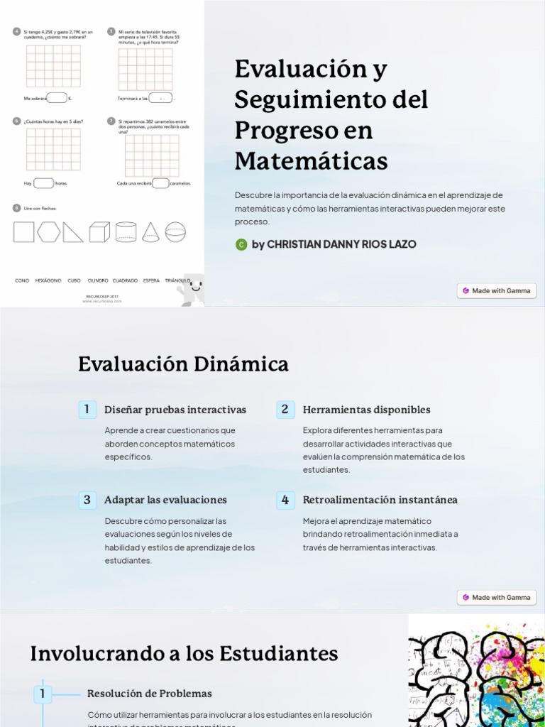 Evaluacion y Seguimiento Del Progreso en Matematicas | PDF | Evaluación ...