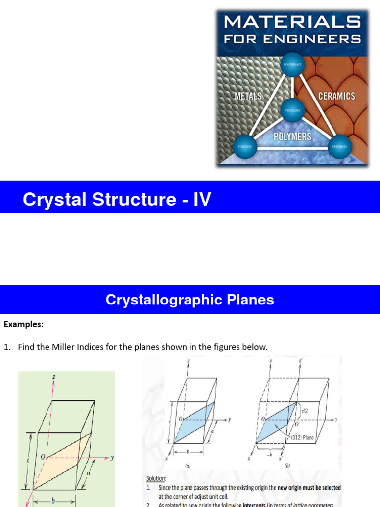 Lecture - 6 Crystal Structure - IV | PDF | Crystal | Crystallite