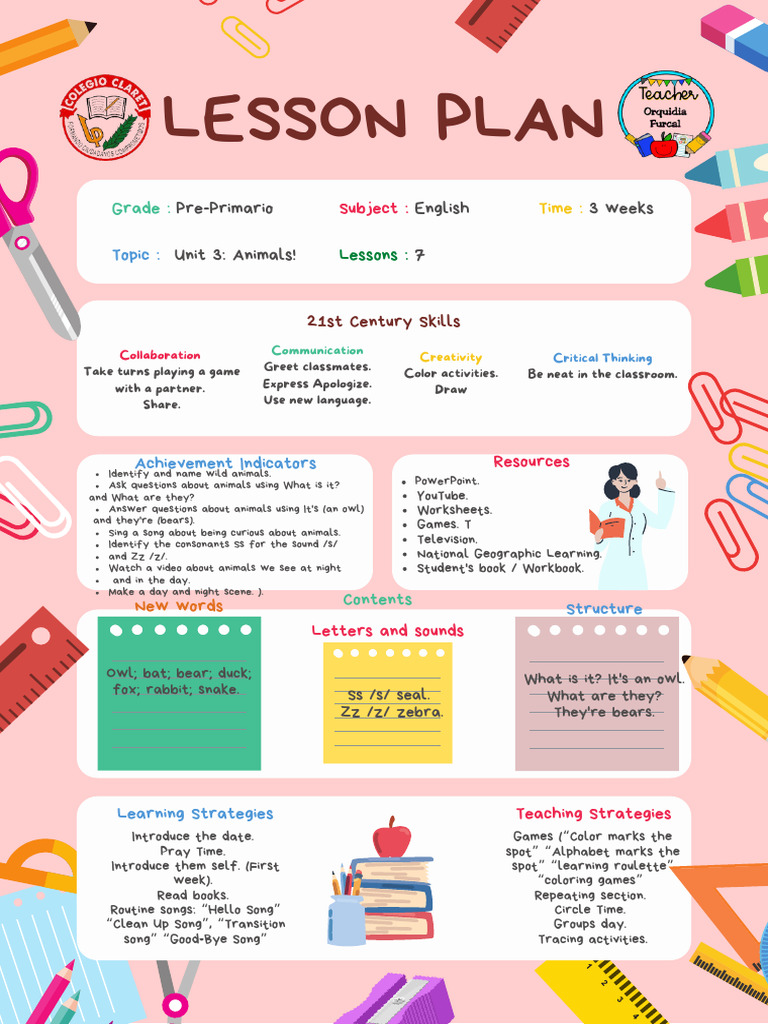 Unit 3 Lessons Plan | PDF | Lesson Plan | Learning