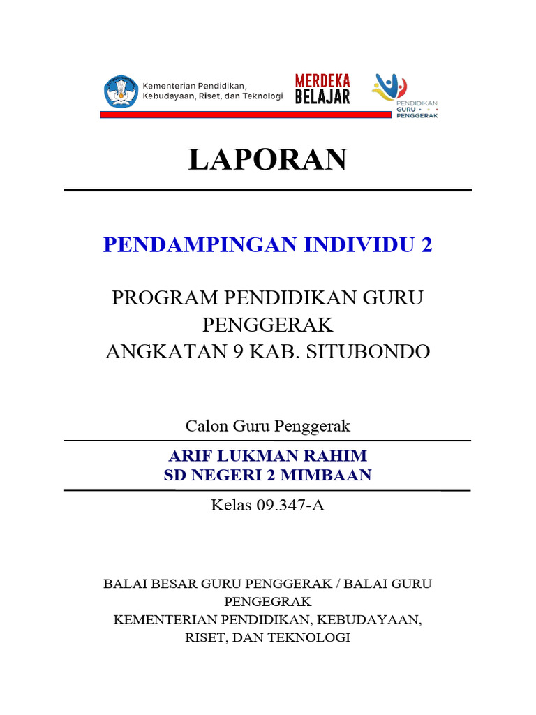 Laporan PI-2 Oleh CGP - ARIF | PDF