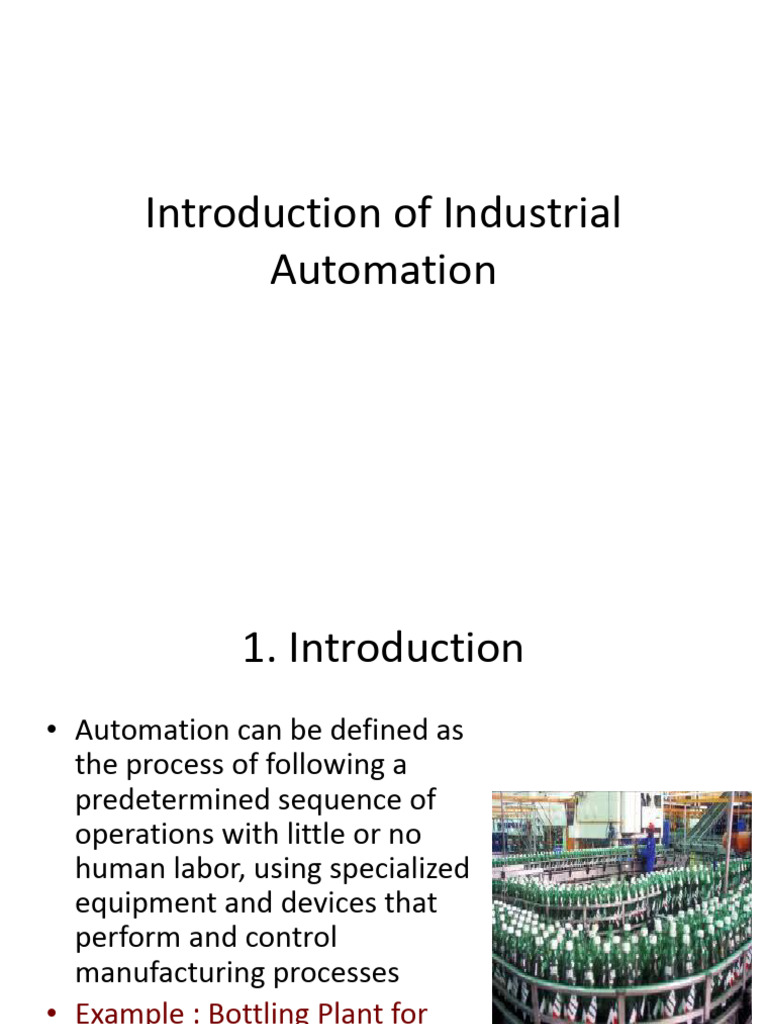 Introduction Of Industrial Automation Pdf Automation Systems Science