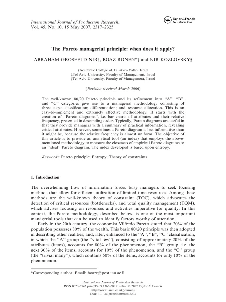 Pareto Principle | PDF | Pareto Efficiency | Sales