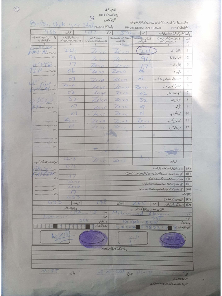 Form 45 - PP287 | PDF