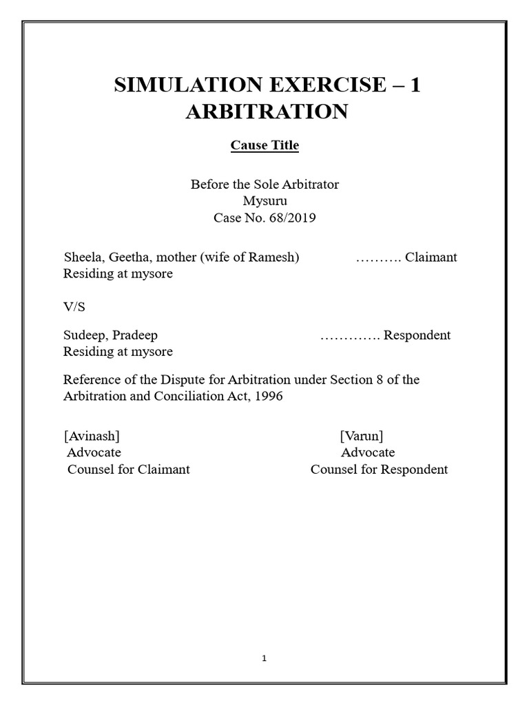 Format For Adr Simulations | PDF | Mediation | Negotiation