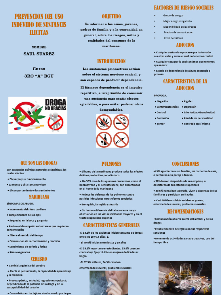 triptico ESMERALDAS | PDF | La dependencia de sustancias | Drogas