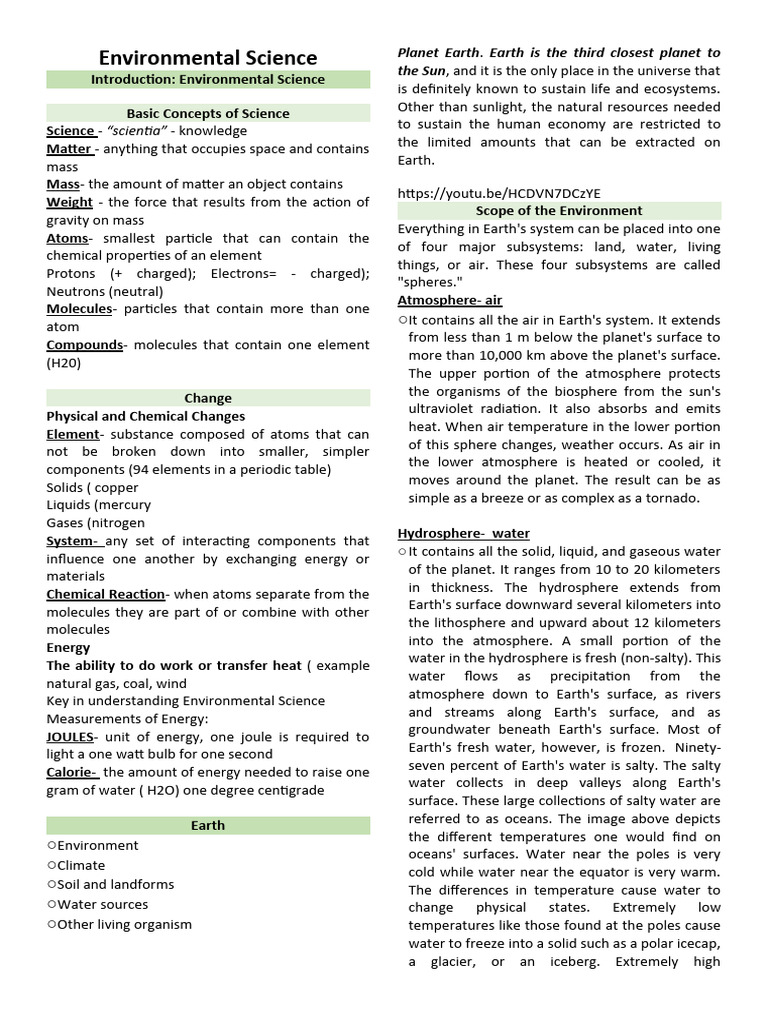 Environmental Science | Download Free PDF | Earth | Atmosphere Of Earth
